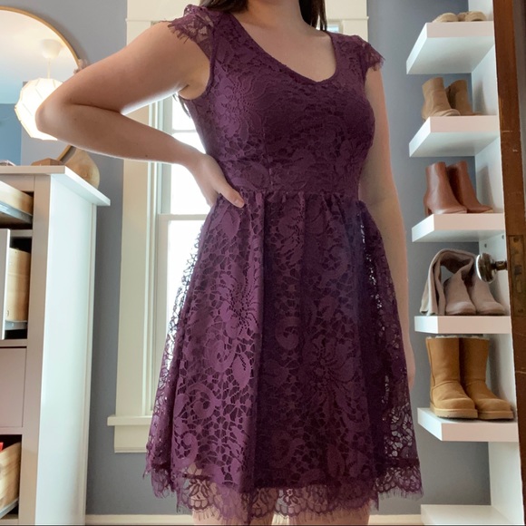 Xhilaration | Dresses | Plum Lace Dress | Poshmark